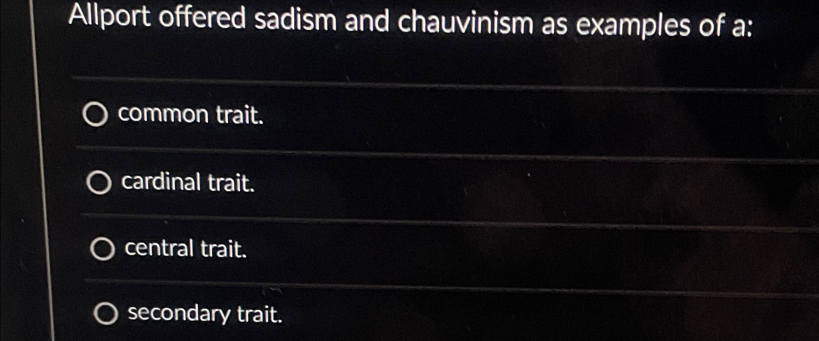 Solved Allport offered sadism and chauvinism as examples of | Chegg.com