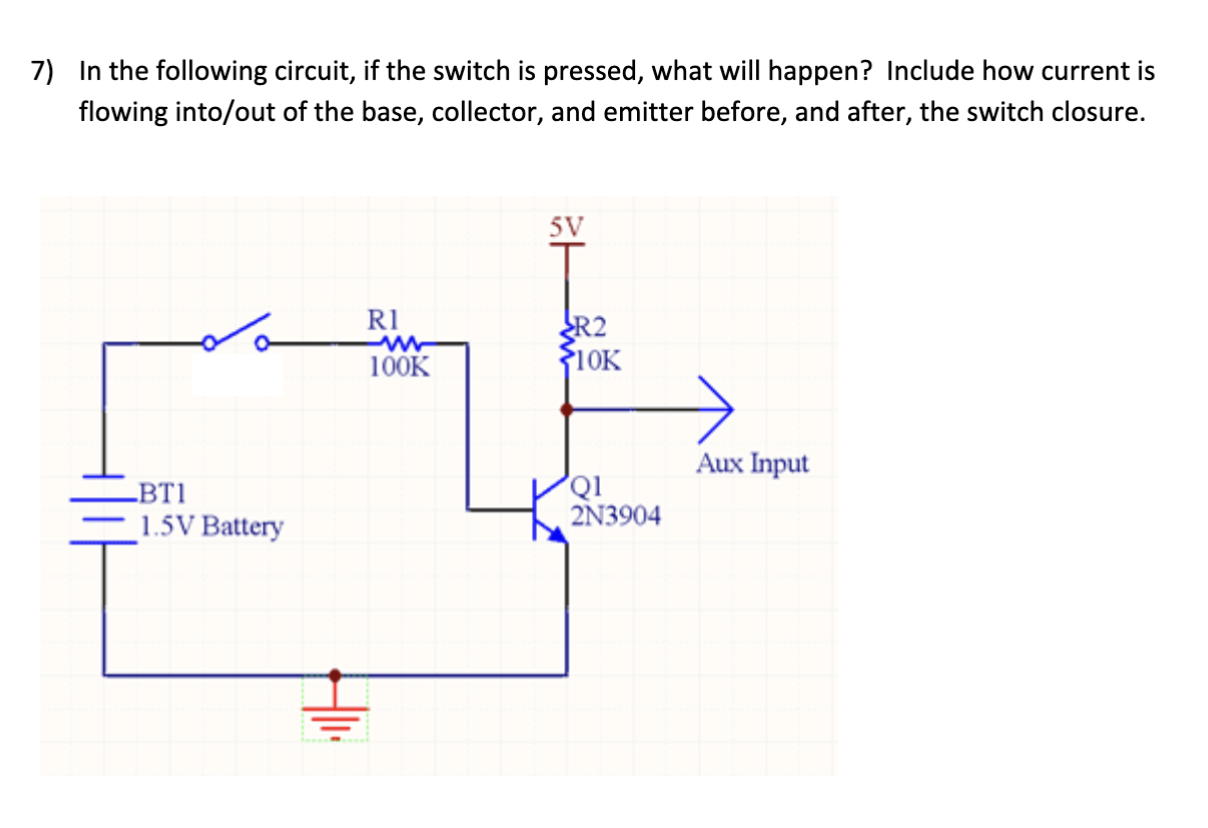 Solved In the following circuit, if the switch is pressed, | Chegg.com