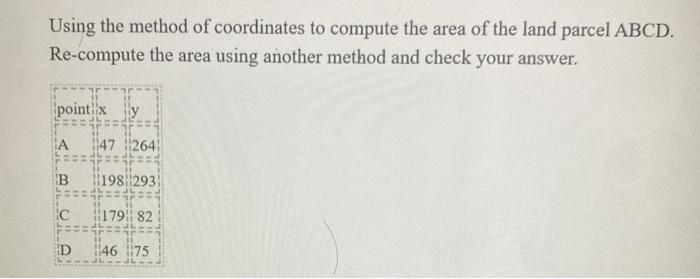 Solved Using the method of coordinates to compute the area | Chegg.com