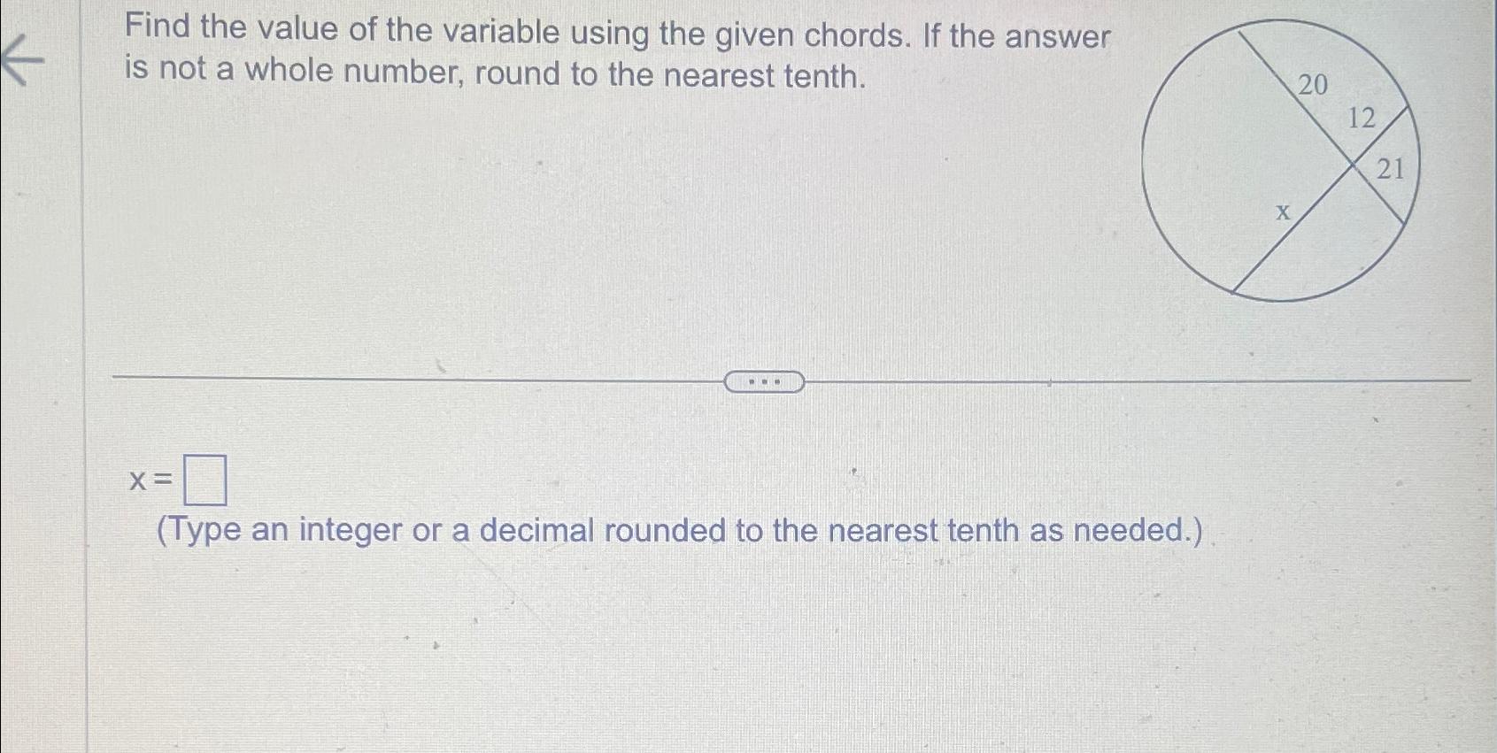 Solved Find the value of the variable using the given | Chegg.com