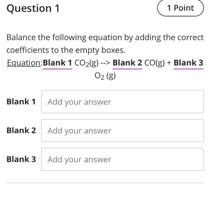Solved Balance The Following Equation By Adding The Correct