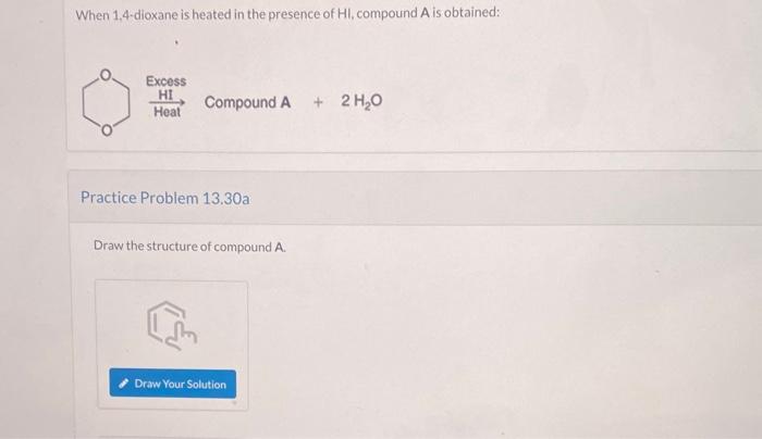 Solved When 1.4-dioxane is heated in the presence of HI, | Chegg.com
