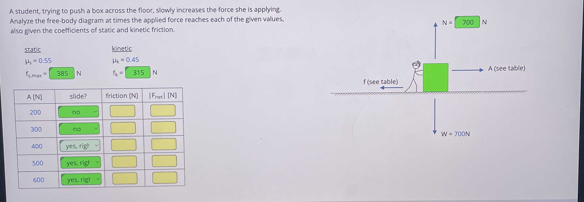 Solved A student, trying to push a box across the floor, | Chegg.com