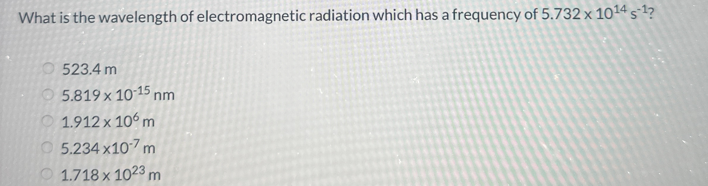 High Quality SOLUTION What is the wavelength of electromagnetic radiation | Chegg.com
