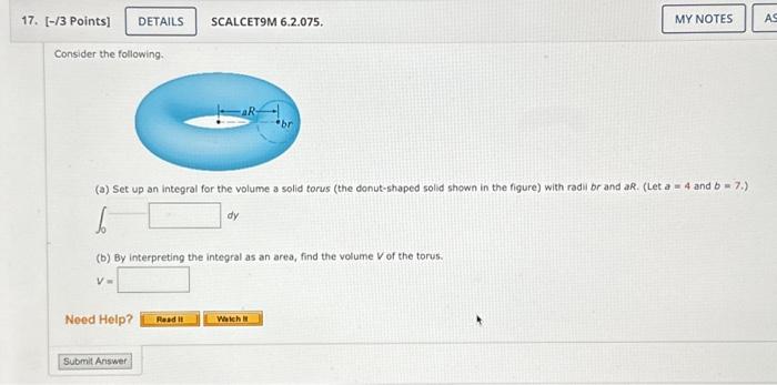 Solved Consider the following. (a) Set up an integral for | Chegg.com