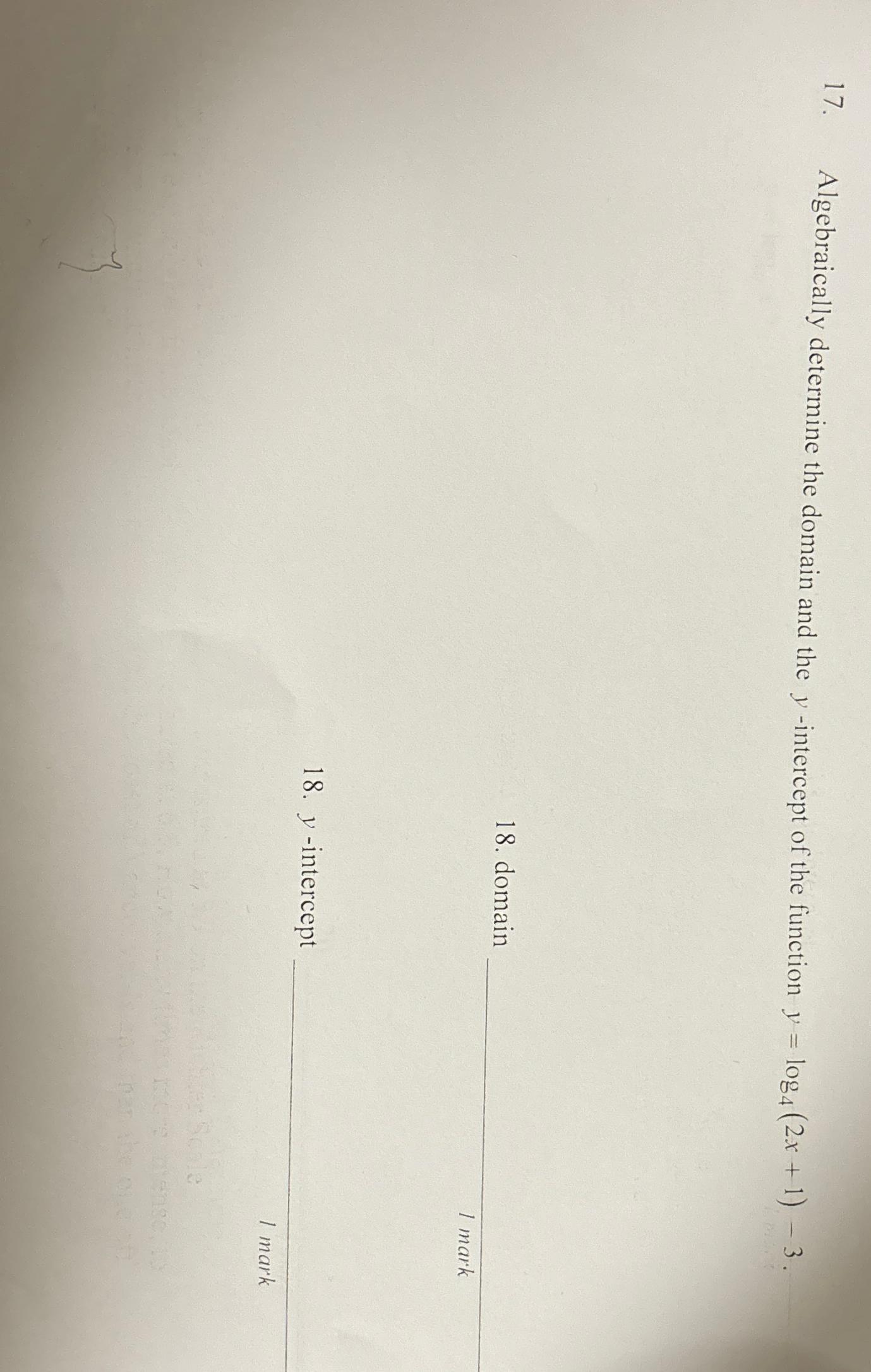 Solved Algebraically Determine The Domain And The