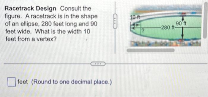 Solved Racetrack Design Consult the figure. A racetrack is | Chegg.com