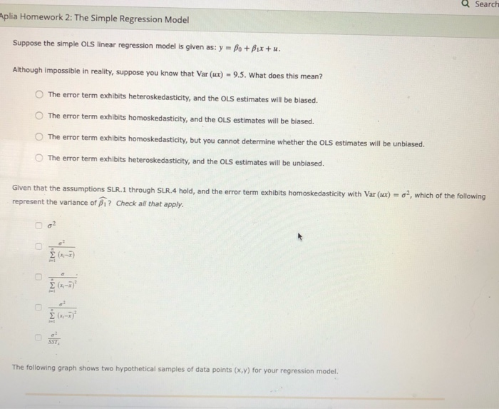 Solved Q Search Aplia Homework 2: The Simple Regression | Chegg.com