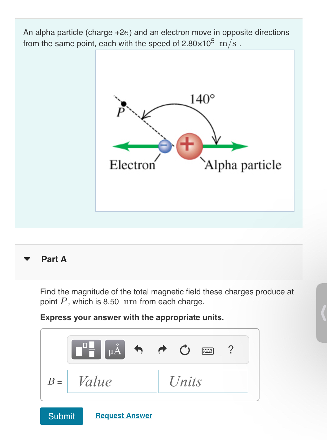 Solved An alpha particle (charge +2e ) ﻿and an electron move | Chegg.com