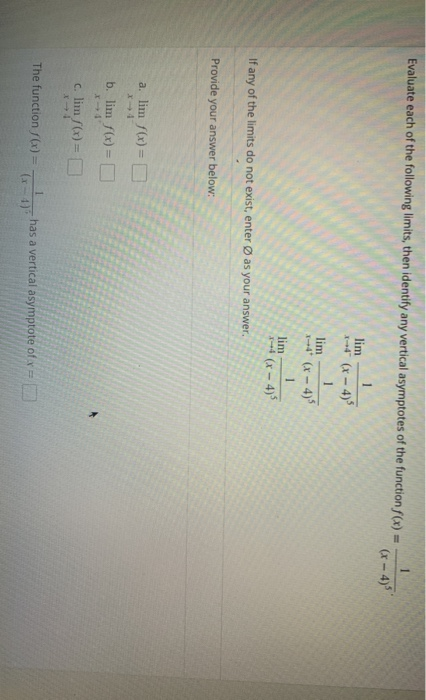 Solved Evaluate each of the following limits, then identify | Chegg.com