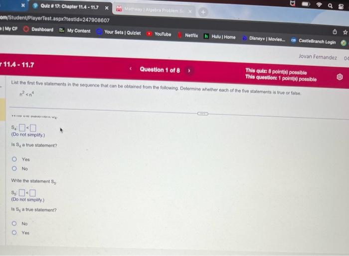 List the first five statements in the sequence that | Chegg.com
