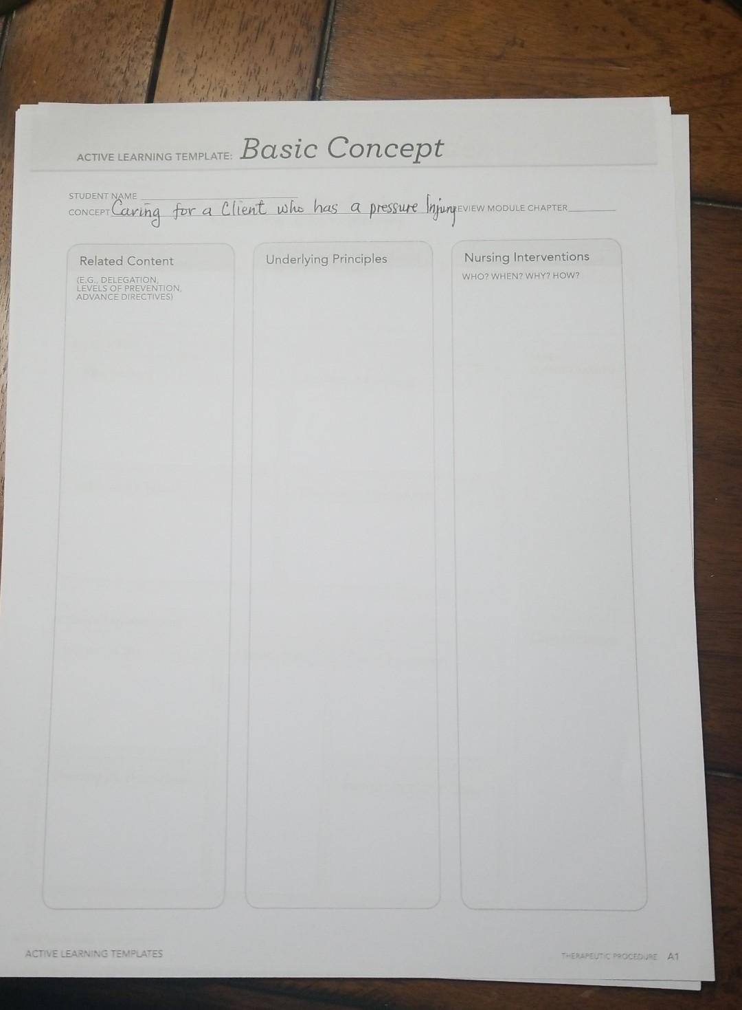 Solved Basic Concept ACTIVE LEARNING TEMPLATE: STUDENT NAME | Chegg.com