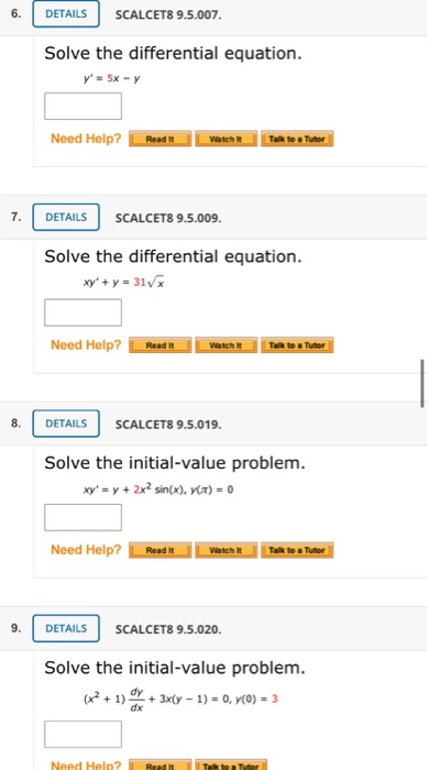 Solved DETAILS SCALCET8 9.5.007. Solve the differential | Chegg.com