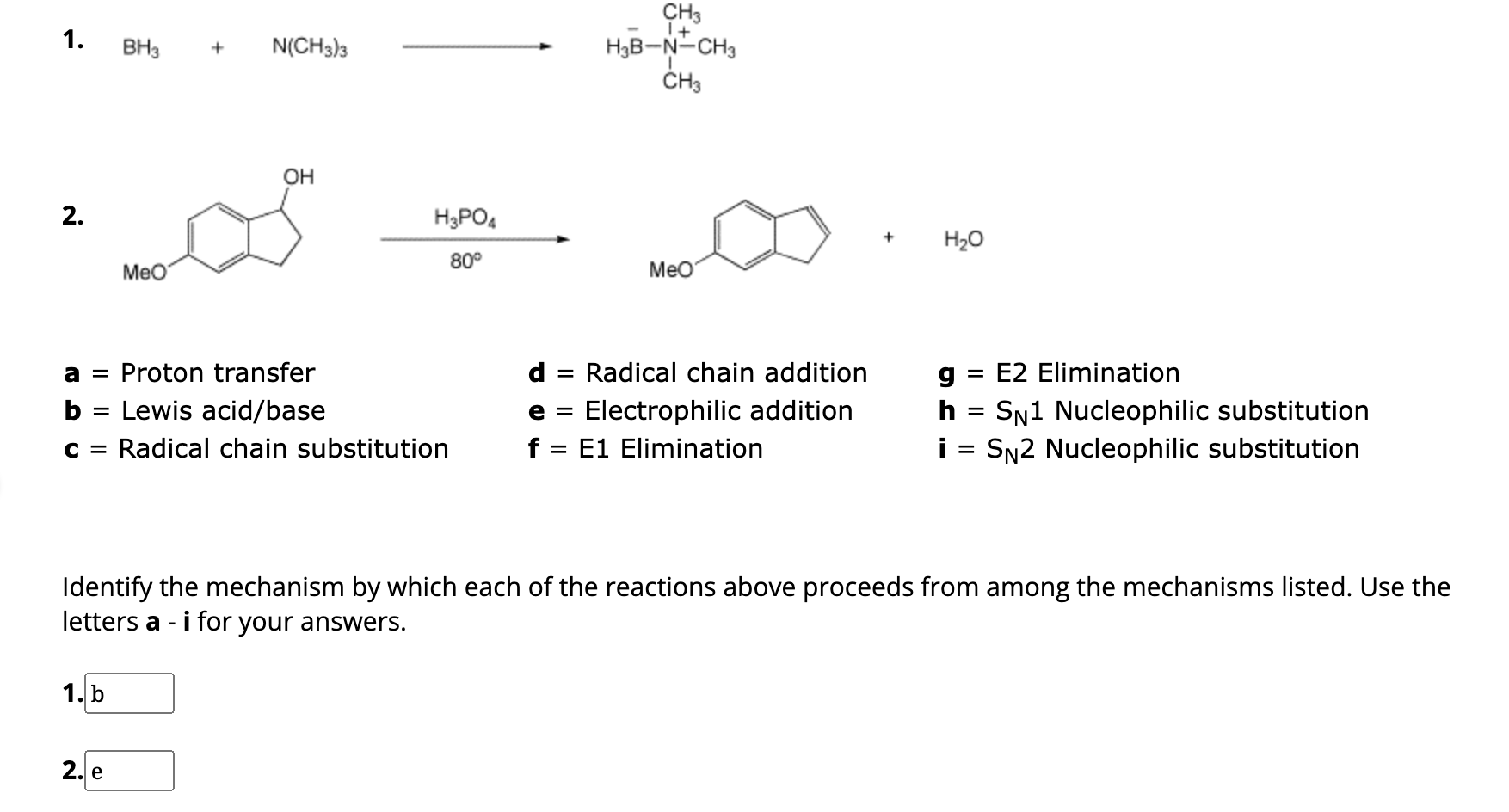 Solved a= ﻿Proton transferb= ﻿Lewis acid/basec= ﻿Radical | Chegg.com