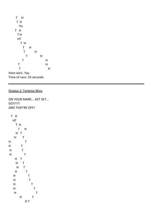Solved Tortoise Vs Hare 60 Pts Write A Program That 0369