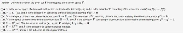 Solved (3 points) Determine whether the given set S is a | Chegg.com
