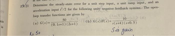 Solved 21 Determine the steady-state error for a unit step | Chegg.com