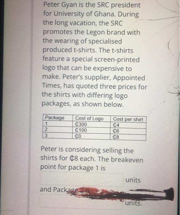 Solved Peter Gyan is the SRC president for University of | Chegg.com