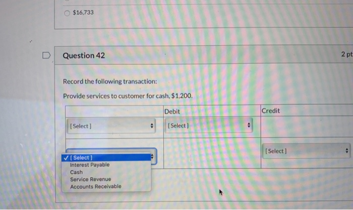 Solved Question 42 2 pts Record the following transaction: | Chegg.com