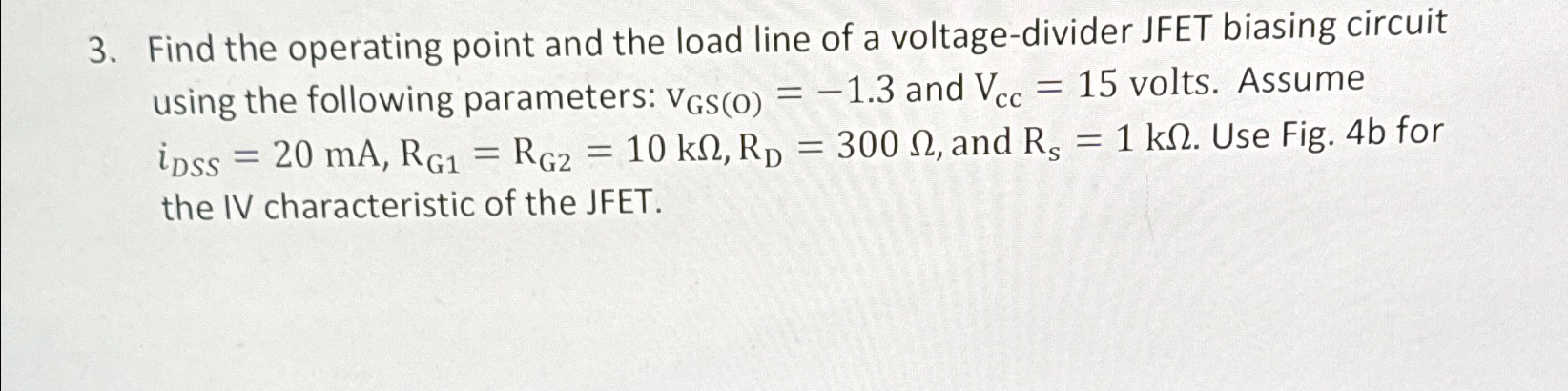 Find the operating point and the load line of a | Chegg.com