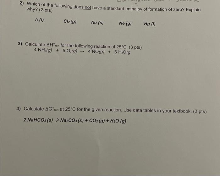 Solved 2) Which of the following does not have a standard | Chegg.com