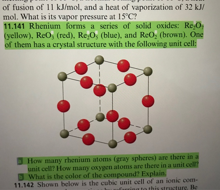 Solved of fusion of 11 kJ/mol, and a heat of vaporization of | Chegg.com
