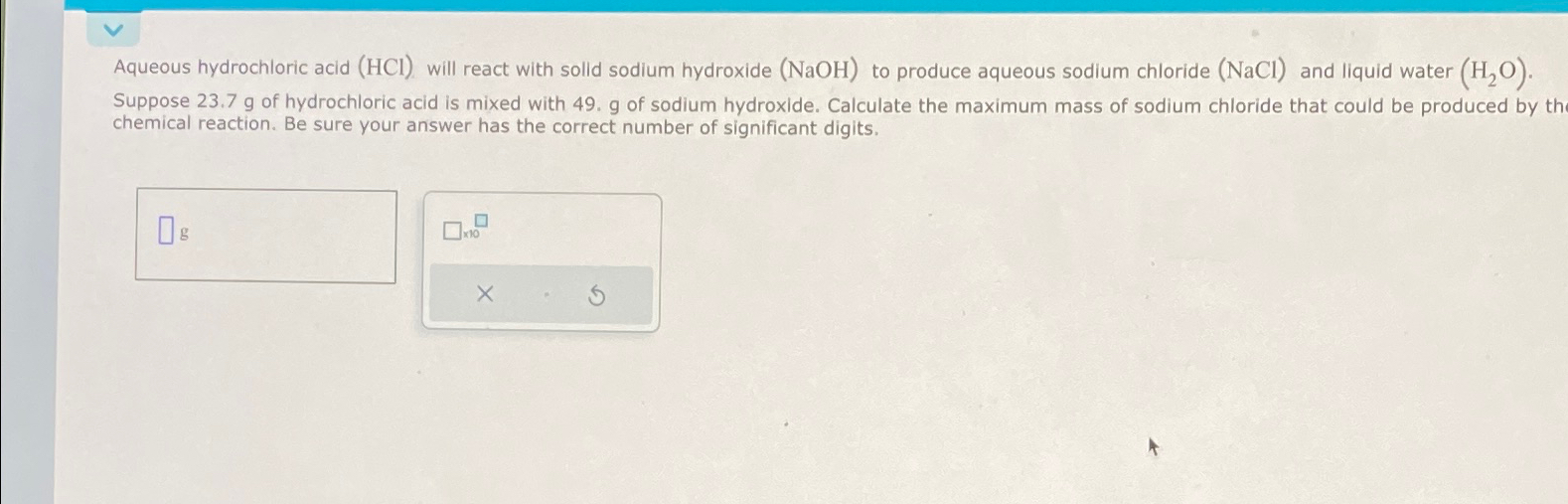 Aqueous hydrochloric acid (HCl) ﻿will react with | Chegg.com