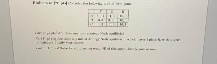 Solved Problem 5: [20 ﻿pts] ﻿Consider the following normal | Chegg.com
