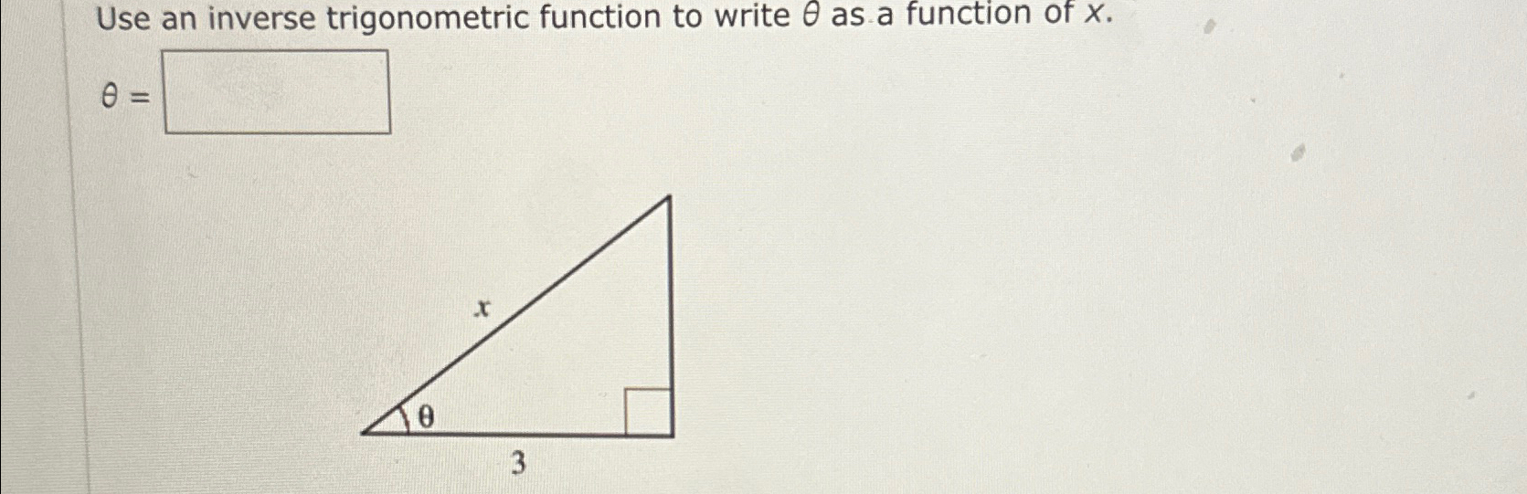 Solved Use An Inverse Trigonometric Function To Write θ ﻿as