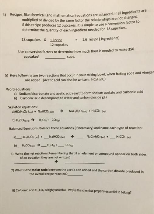 Solved 4) Recipes, like chemical (and mathematical) | Chegg.com
