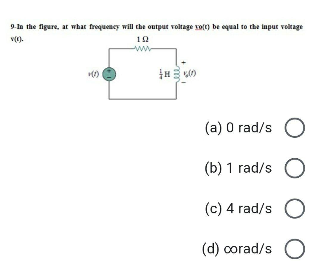 Solved 9-In the figure, at what frequency will the output | Chegg.com
