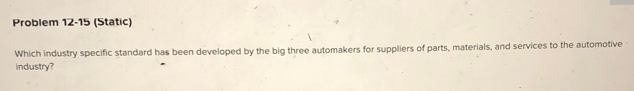 Solved Problem 12-15 (Static)Which industry specific | Chegg.com
