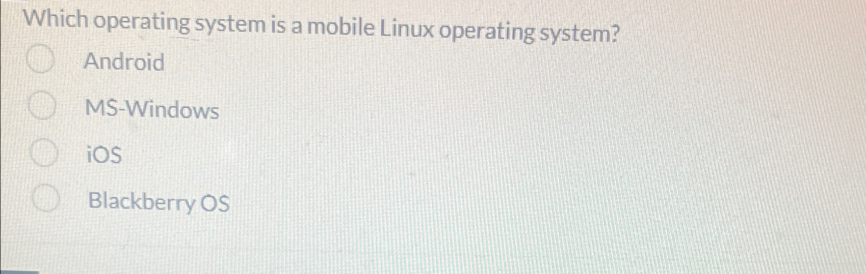 Solved Which operating system is a mobile Linux operating | Chegg.com