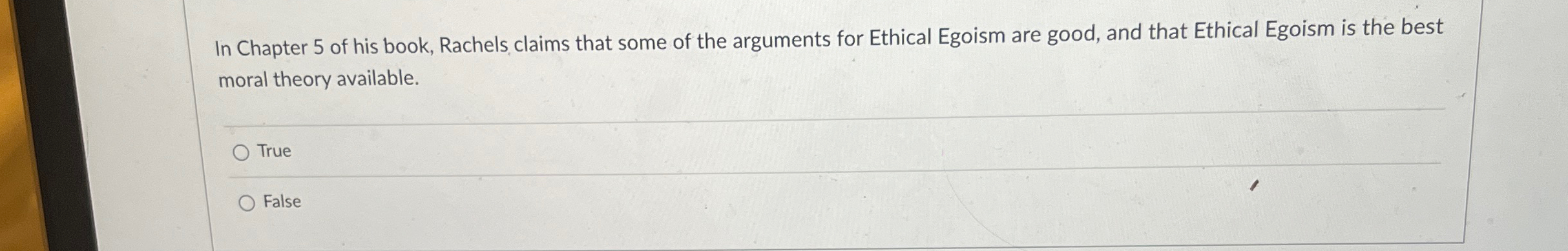 Solved In Chapter 5 ﻿of his book, Rachels claims that some | Chegg.com