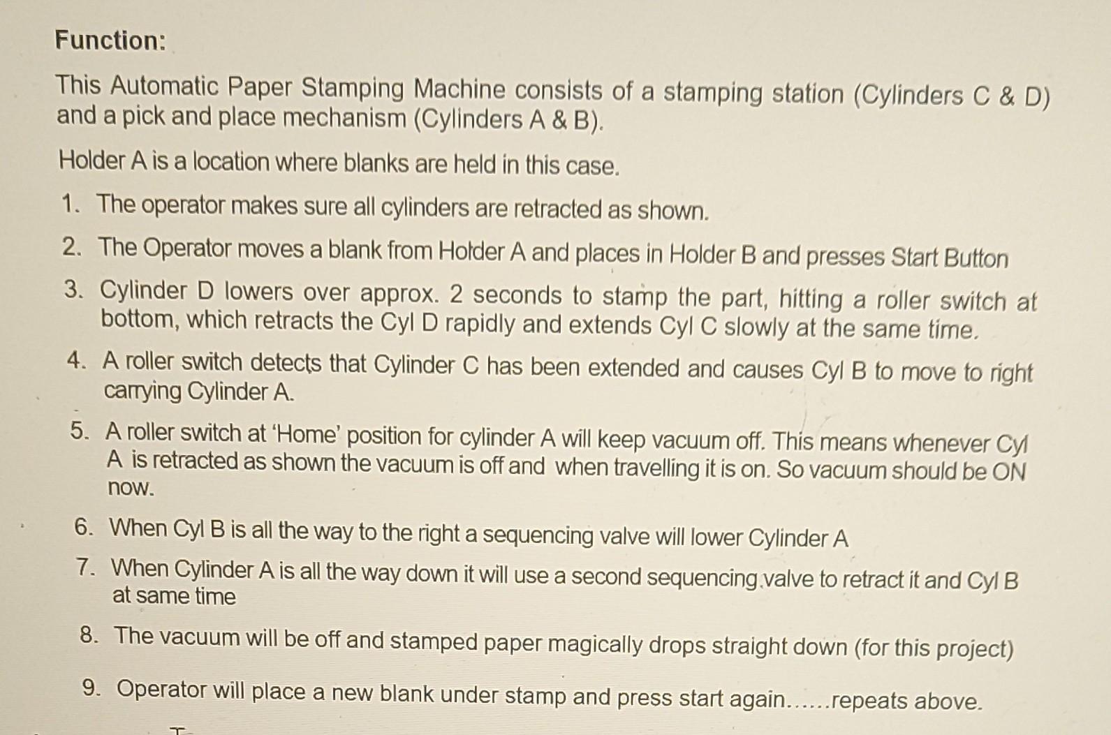 This Automatic Paper Stamping Machine consists of a | Chegg.com