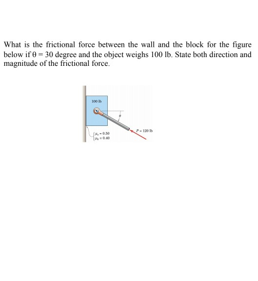 Solved What is the frictional force between the wall and the | Chegg.com