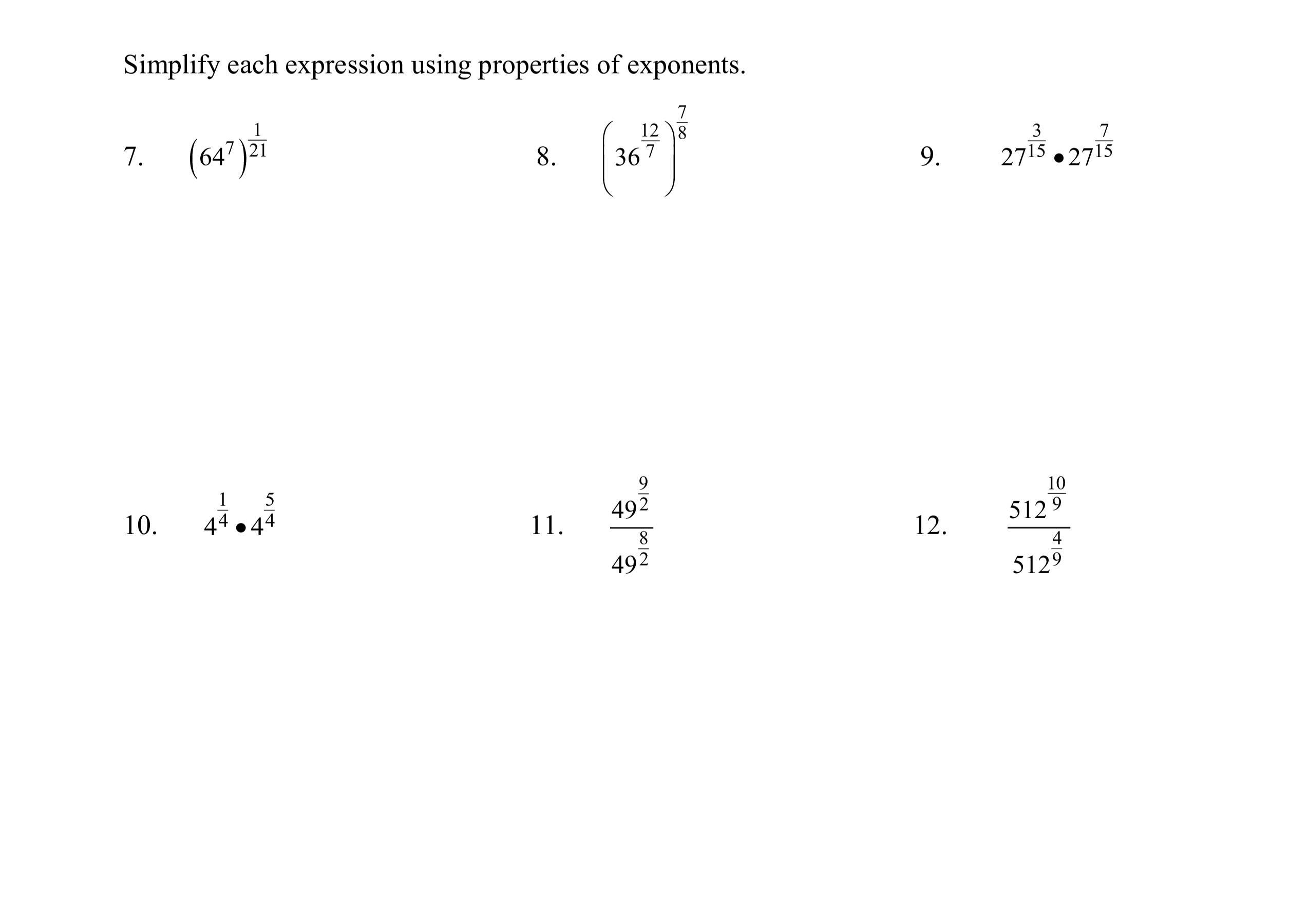 Solved Simplify each expression using properties of | Chegg.com