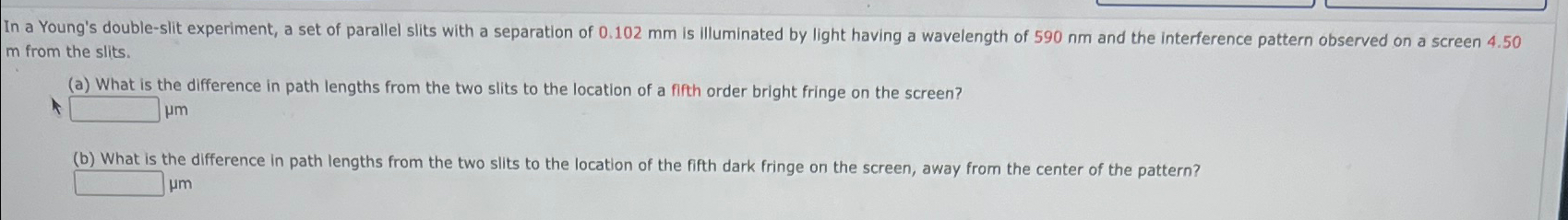 Solved In a Young's double-slit experiment, a set of | Chegg.com