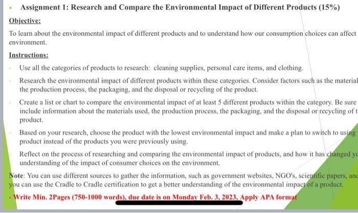 [Solved]: - Assignment 1: Research and Compare the Environm