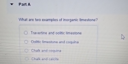 Solved Part AWhat are two examples of inorganic | Chegg.com