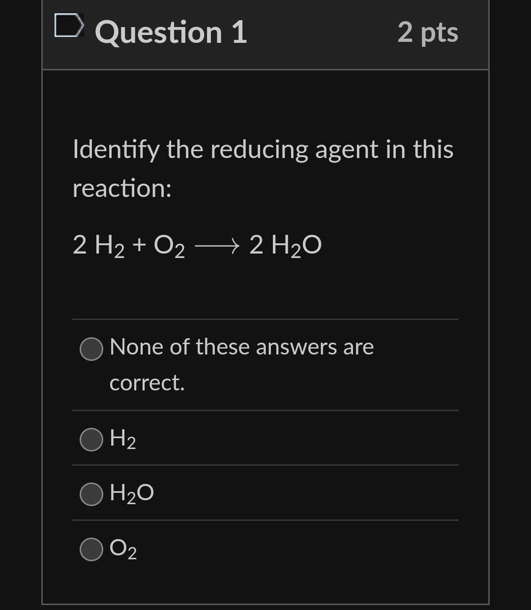 Solved Question 1Identify the reducing agent in | Chegg.com