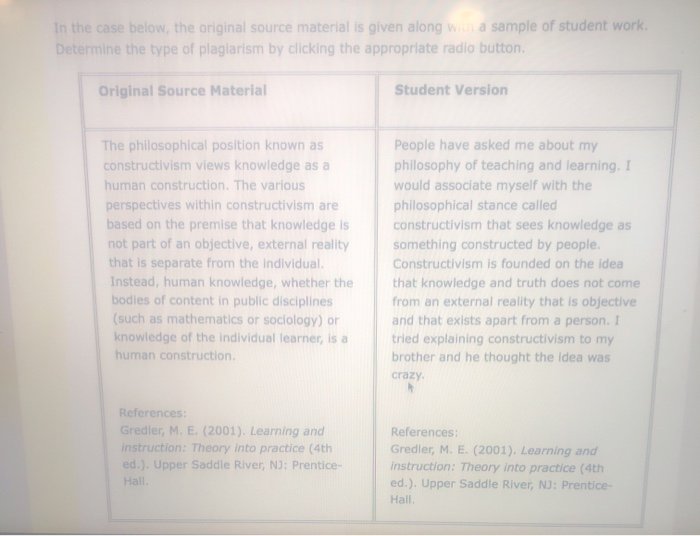 Solved In the case below, the original source material is | Chegg.com