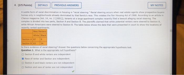 Solved A subtle form of racial discriminution in housing is | Chegg.com