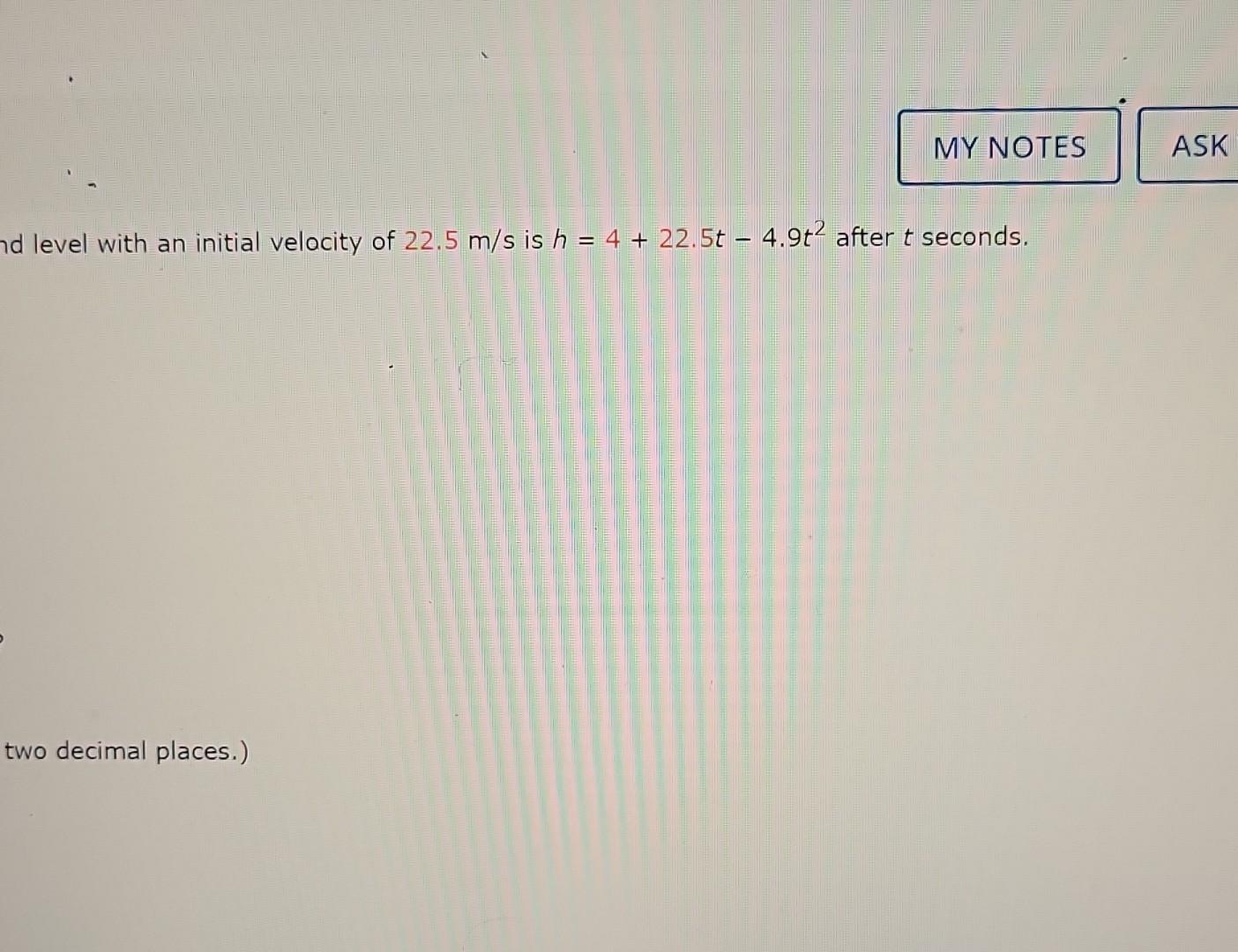Solved The height (in meters) of a projectile shot | Chegg.com