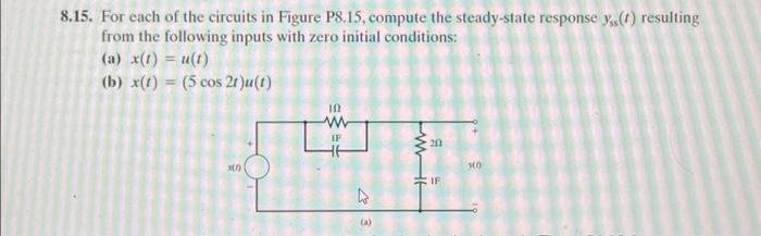 Solved 8.15. For each of the circuits in Figure PS.15, | Chegg.com