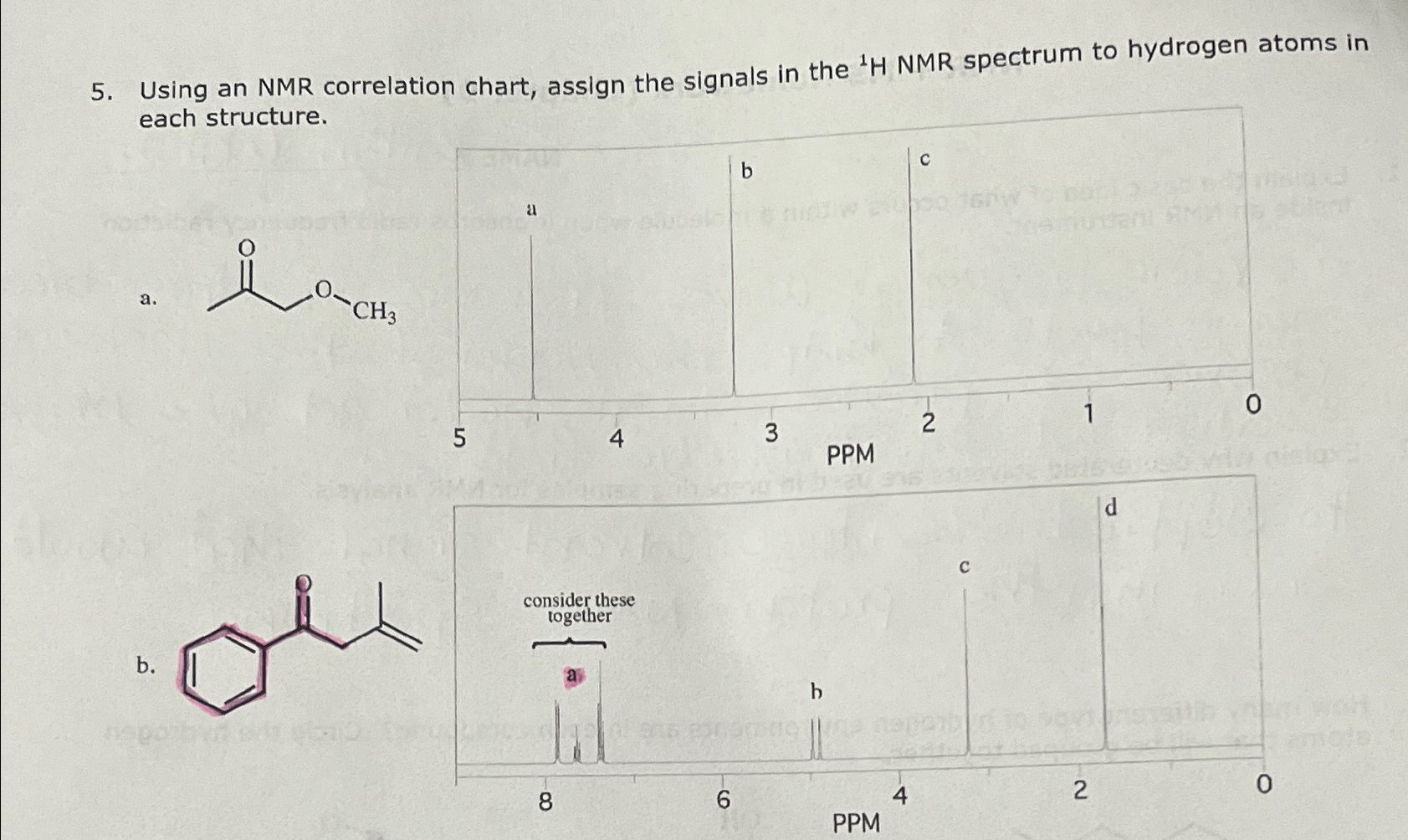 Solved Using an NMR correlation chart, assign the signals in | Chegg.com