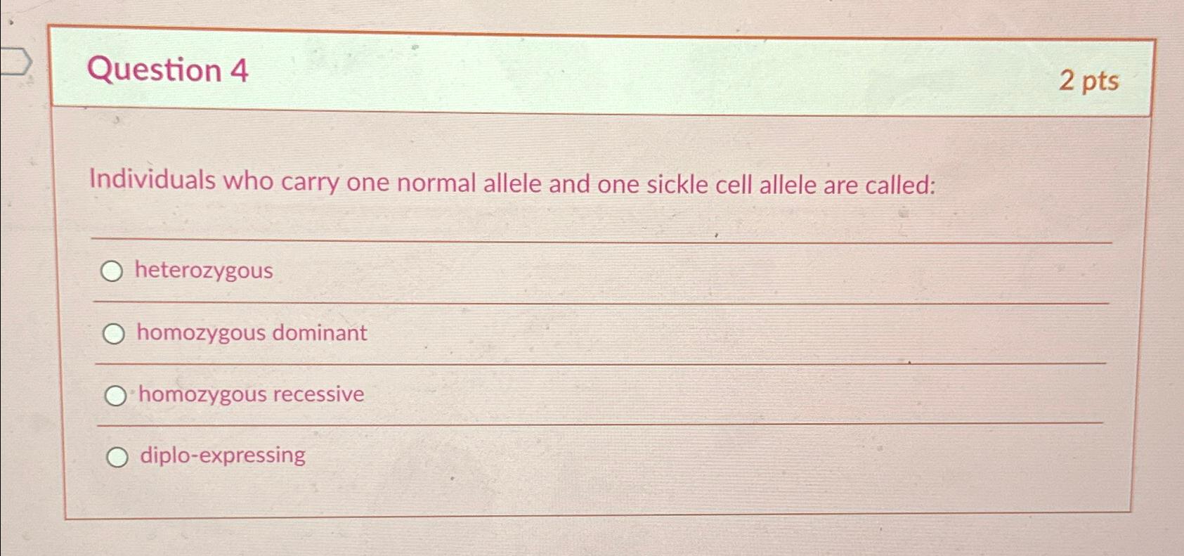 Solved Question 42 ﻿ptsIndividuals who carry one normal | Chegg.com