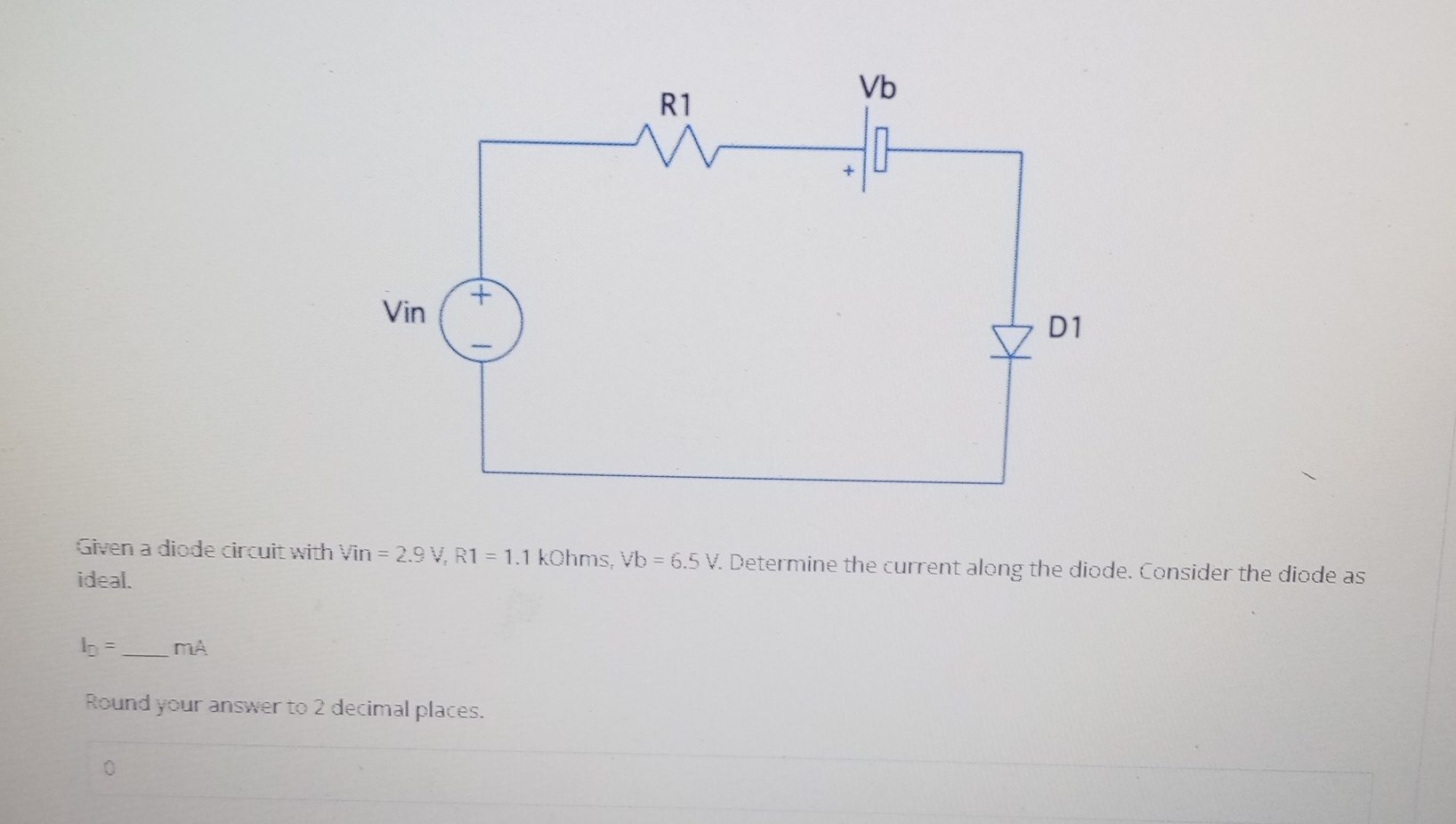 Solved Given a diode circuit with | Chegg.com