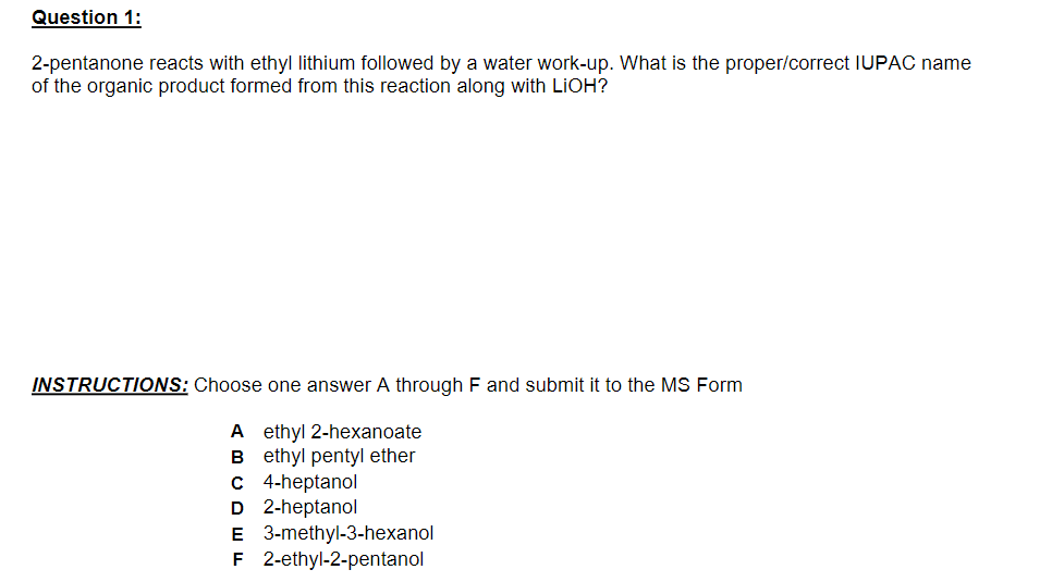 Solved 2-pentanone reacts with ethyl lithium followed by a | Chegg.com