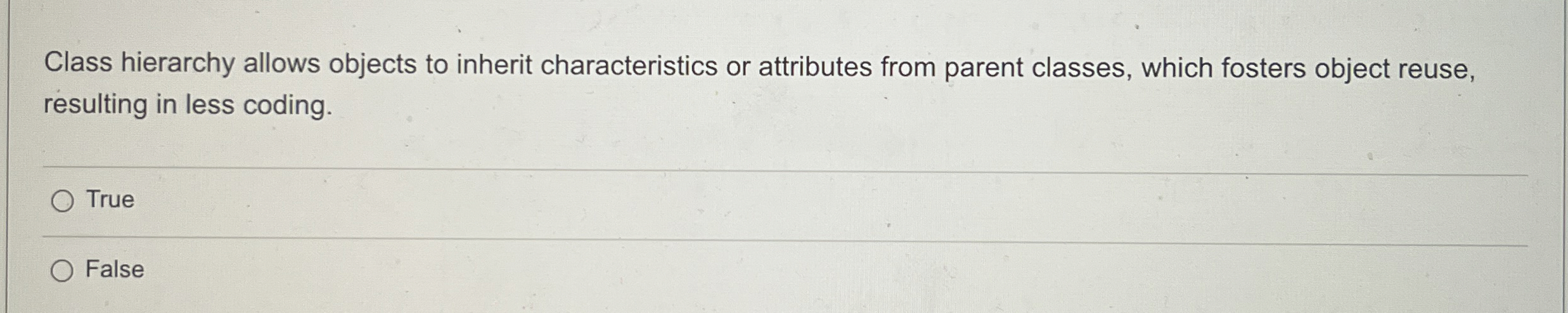 Solved Class hierarchy allows objects to inherit | Chegg.com